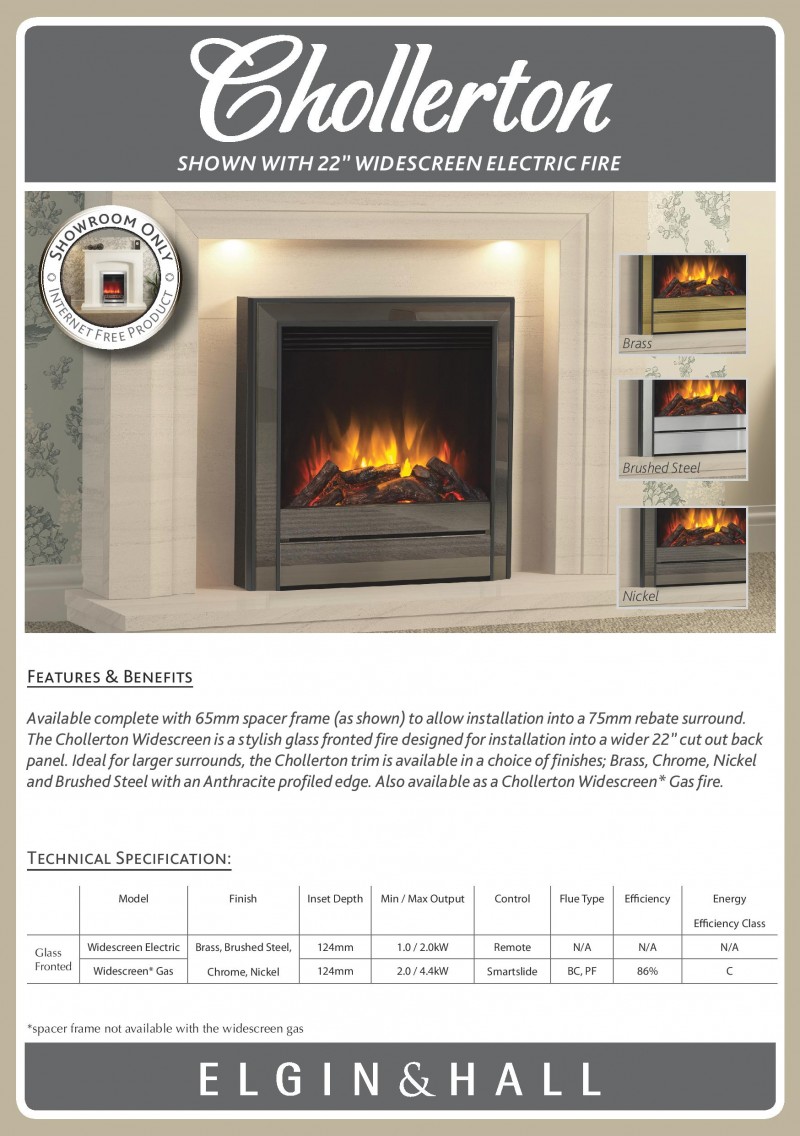 Elgin & Hall 22” Chollerton Original Widescreen Electric Fire