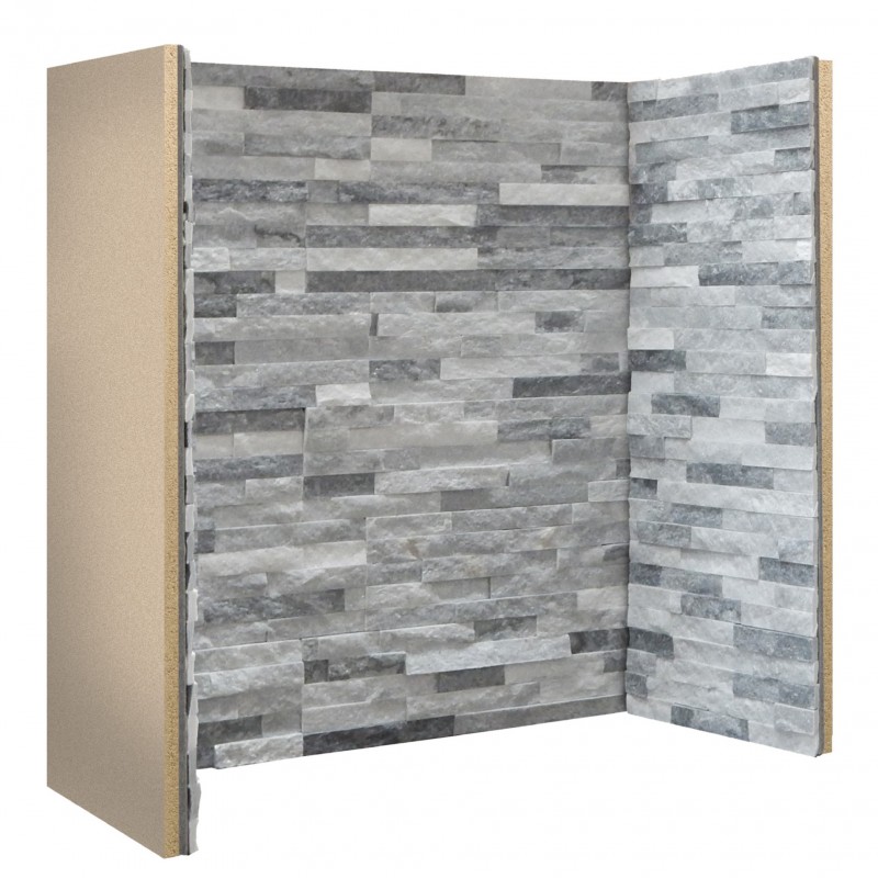 The Penman Collection Grey White Staggered Slate Block Chamber